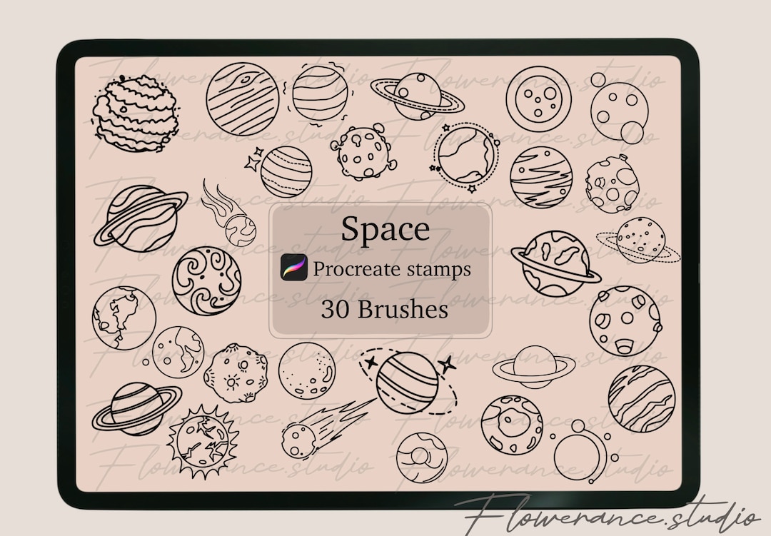 Space Stamp, Solar System Stamp, Space Brush, Space Procreate, Space ...