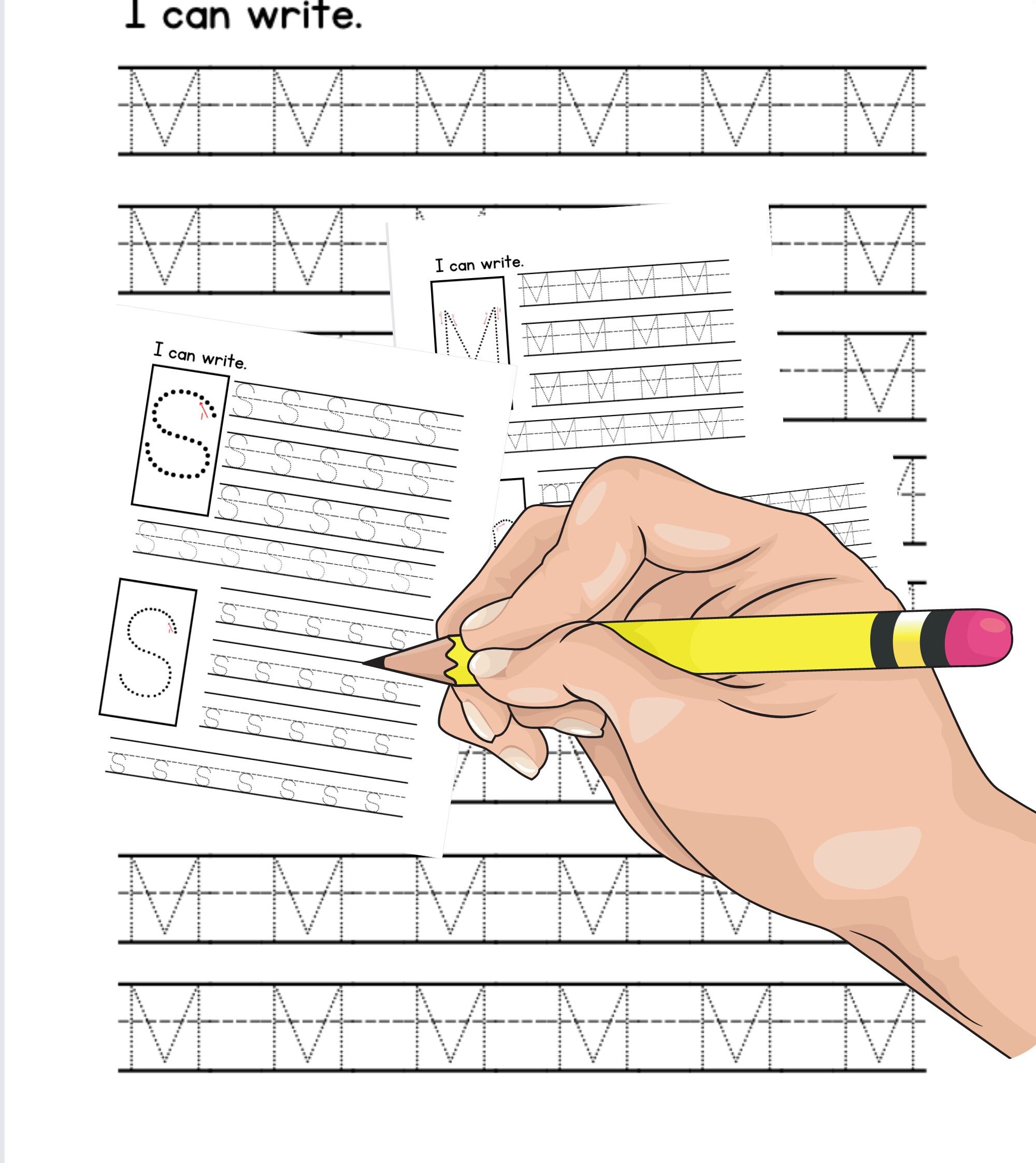 Trace and Write Alphabet Letters From A-Z Worksheet for Kids Ages 3-5 ...