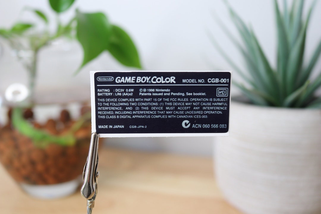 Nintendo Gameboy Color GB GBC Game Cartridge Replacement Back Label - Etsy