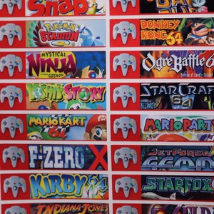 Nintendo 64 N64 Game Cartridge Spine Label - Etsy