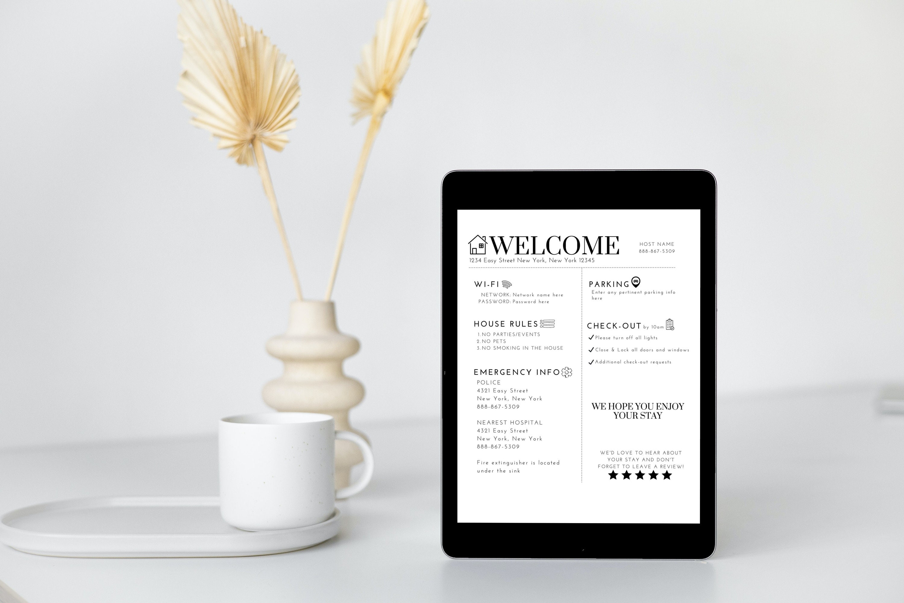 Vacation Rental Welcome Sheet Template | Easily Customize | Airbnb ...