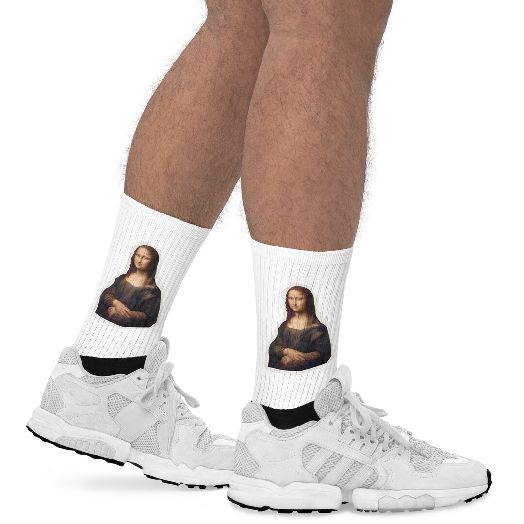 Mona Lisa Socks Style Modern Black and White - Etsy