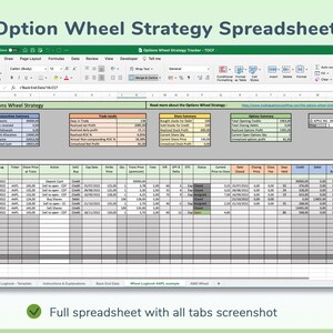 Trading Options Wheel Strategy Spreadsheet Excel and Google - Etsy