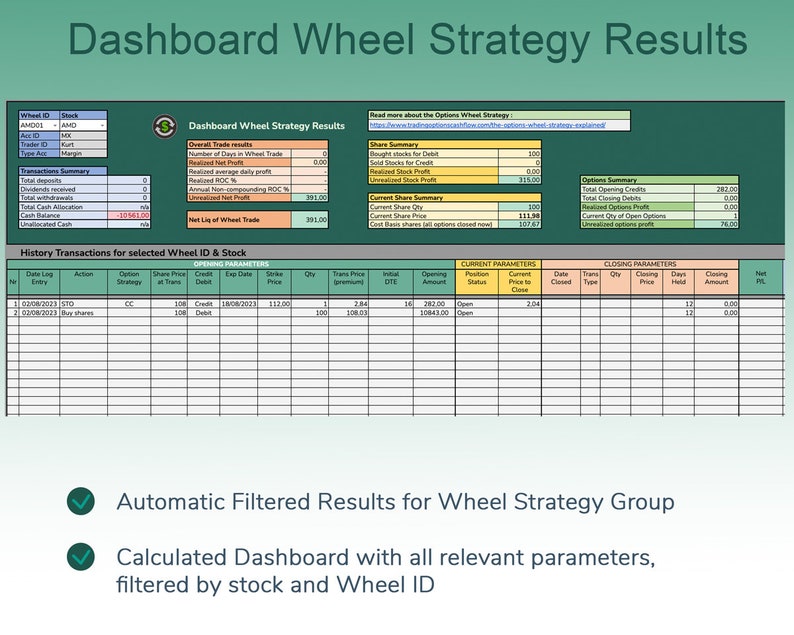 Trading Options Stocks Journal Investment Tracker Spreadsheet Google ...
