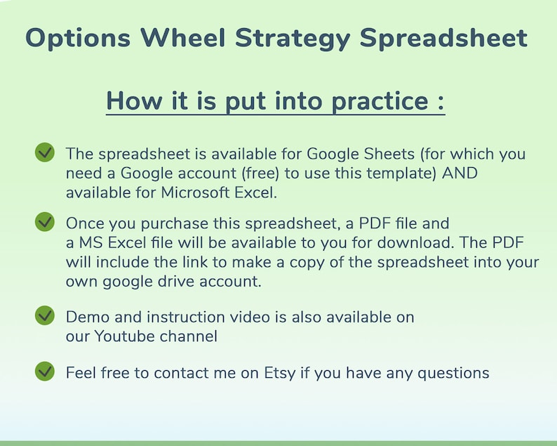 Trading Options Wheel Strategy Spreadsheet - Excel and Google Sheets ...