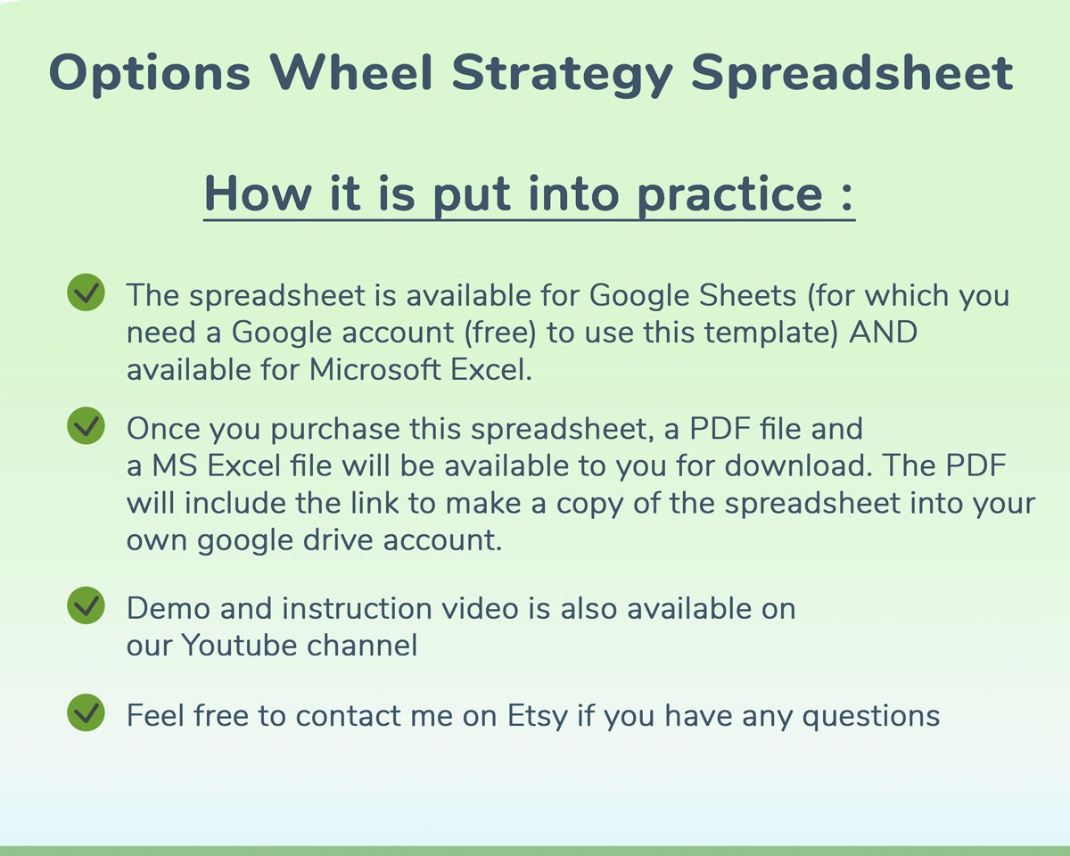 Trading Options Wheel Strategy Spreadsheet - Excel and Google Sheets ...