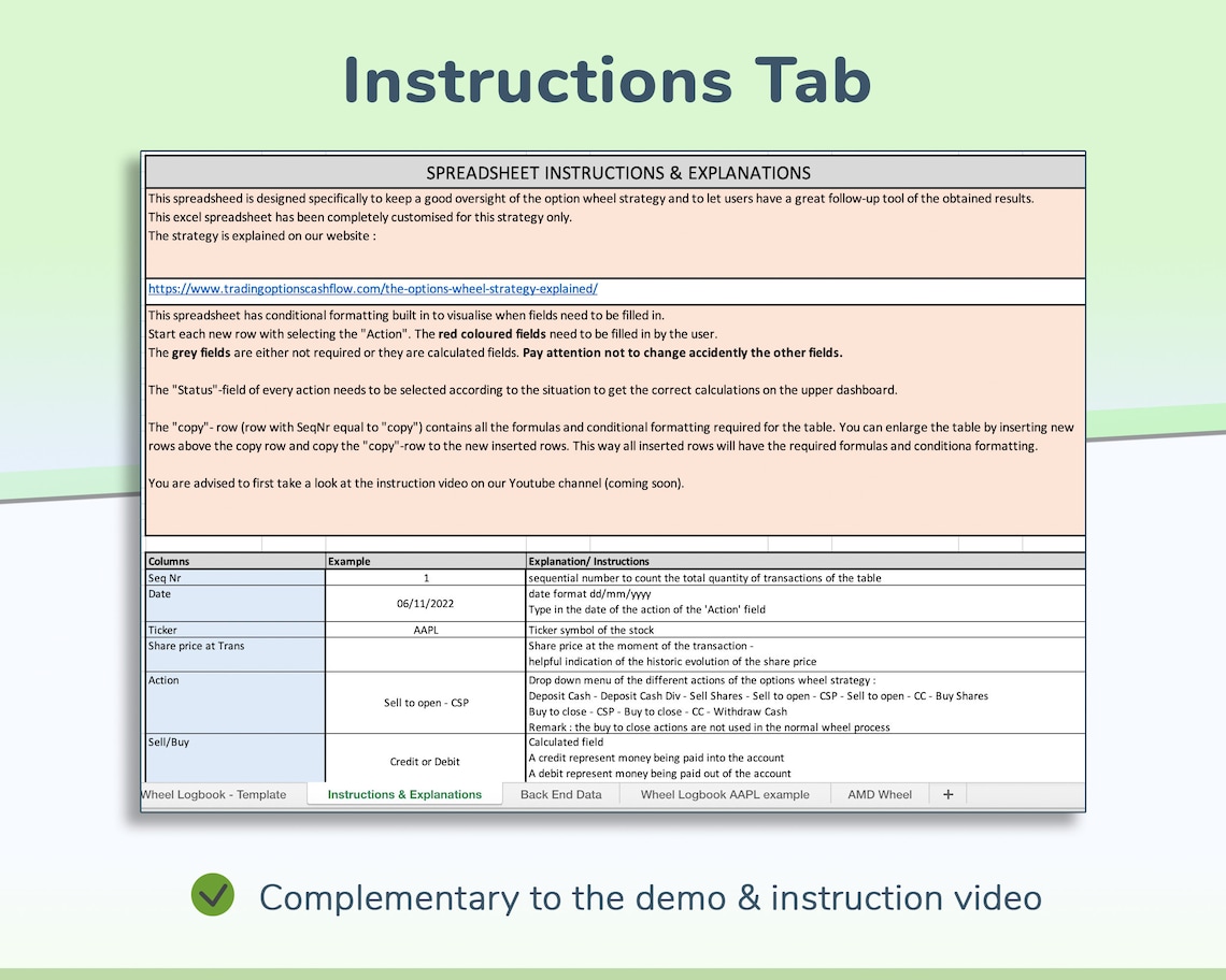 Trading Options Wheel Strategy Spreadsheet Excel and Google - Etsy