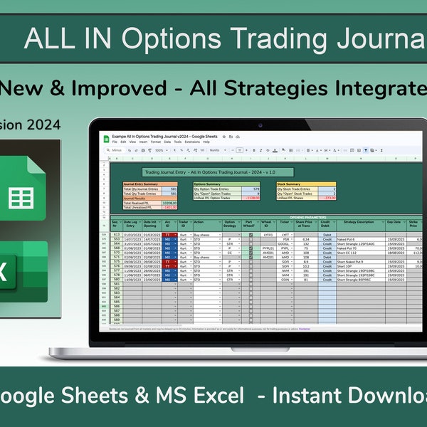 Stock Portfolio Tracker Investment Trading Journal Spreadsheet Google ...