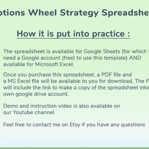 Trading Options Wheel Strategy Spreadsheet Excel and Google - Etsy