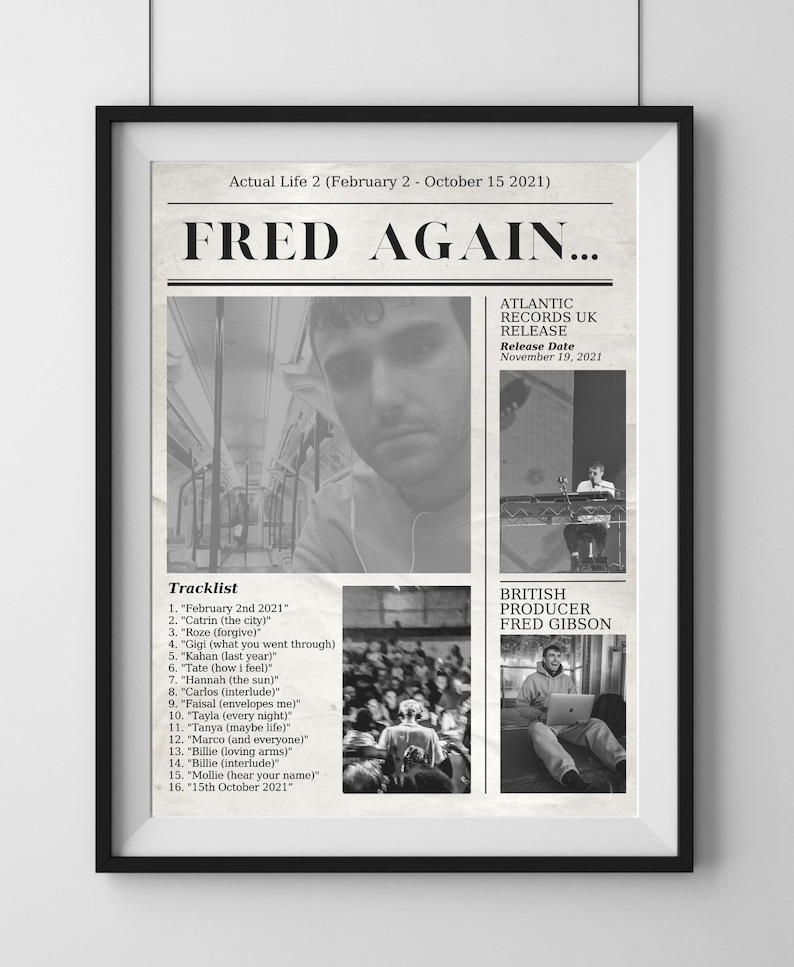 Fred Again... Actual Life 2 Digital Print, Digital Downloadable Wall ...