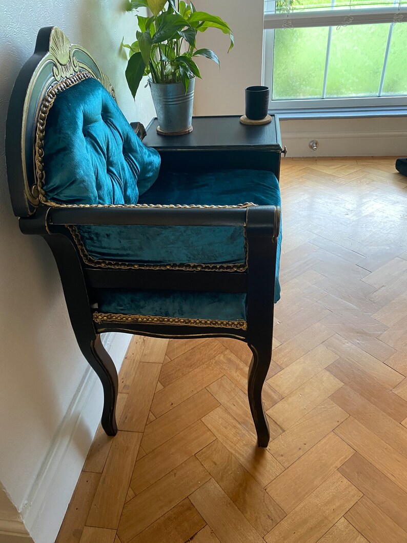 Availablevintage French Table With Storage Drawer and Seat in Crushed ...