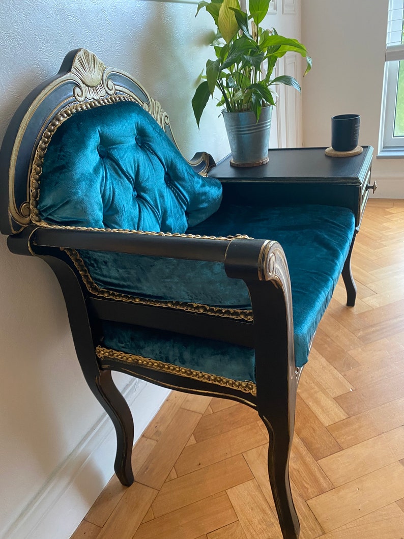 Availablevintage French Table With Storage Drawer and Seat in Crushed ...