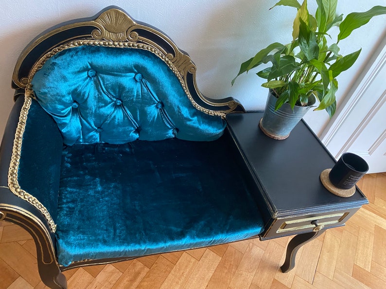 Availablevintage French Table With Storage Drawer and Seat in Crushed ...