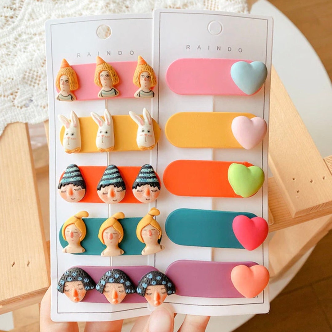 Kawaii Cute Colorful Fun Hair Clip Barrettes Pins Hair Accessories Sets ...