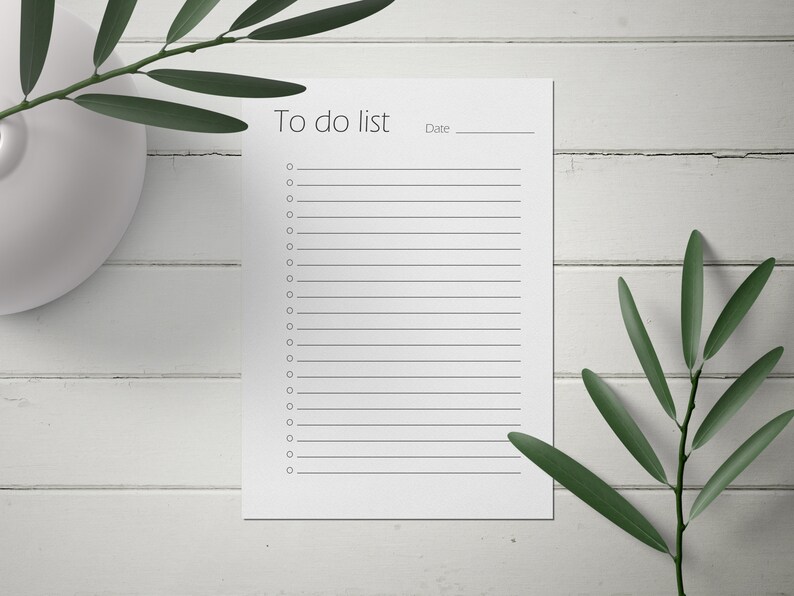 Blank to Do List Minimalist, Planner, Productivity, Tasks, List ...