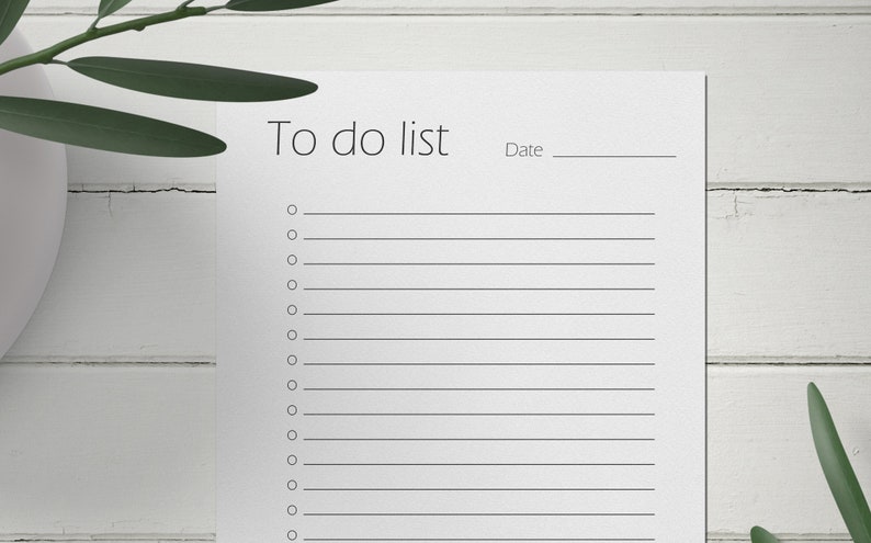 Blank to Do List Minimalist, Planner, Productivity, Tasks, List ...