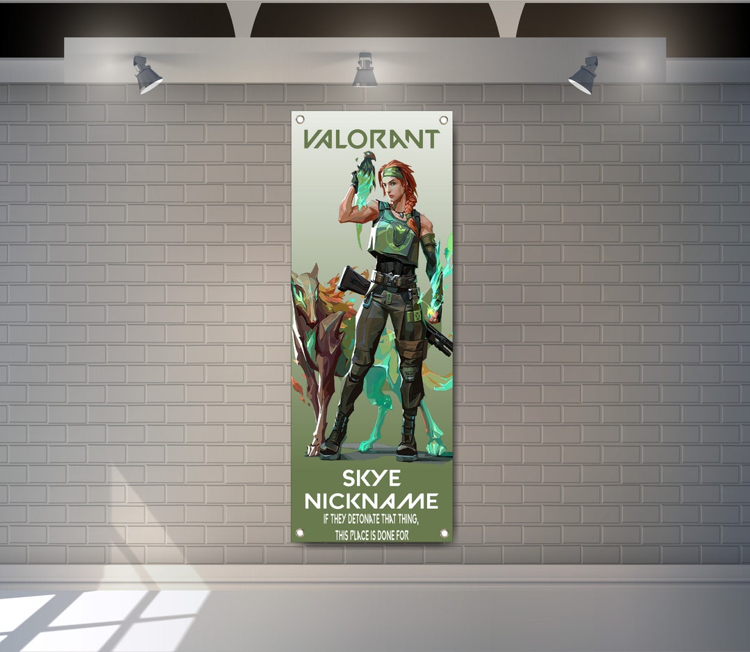 Valorant Skye Personalized Nickname Custom Banner Wall Art Gaming ...