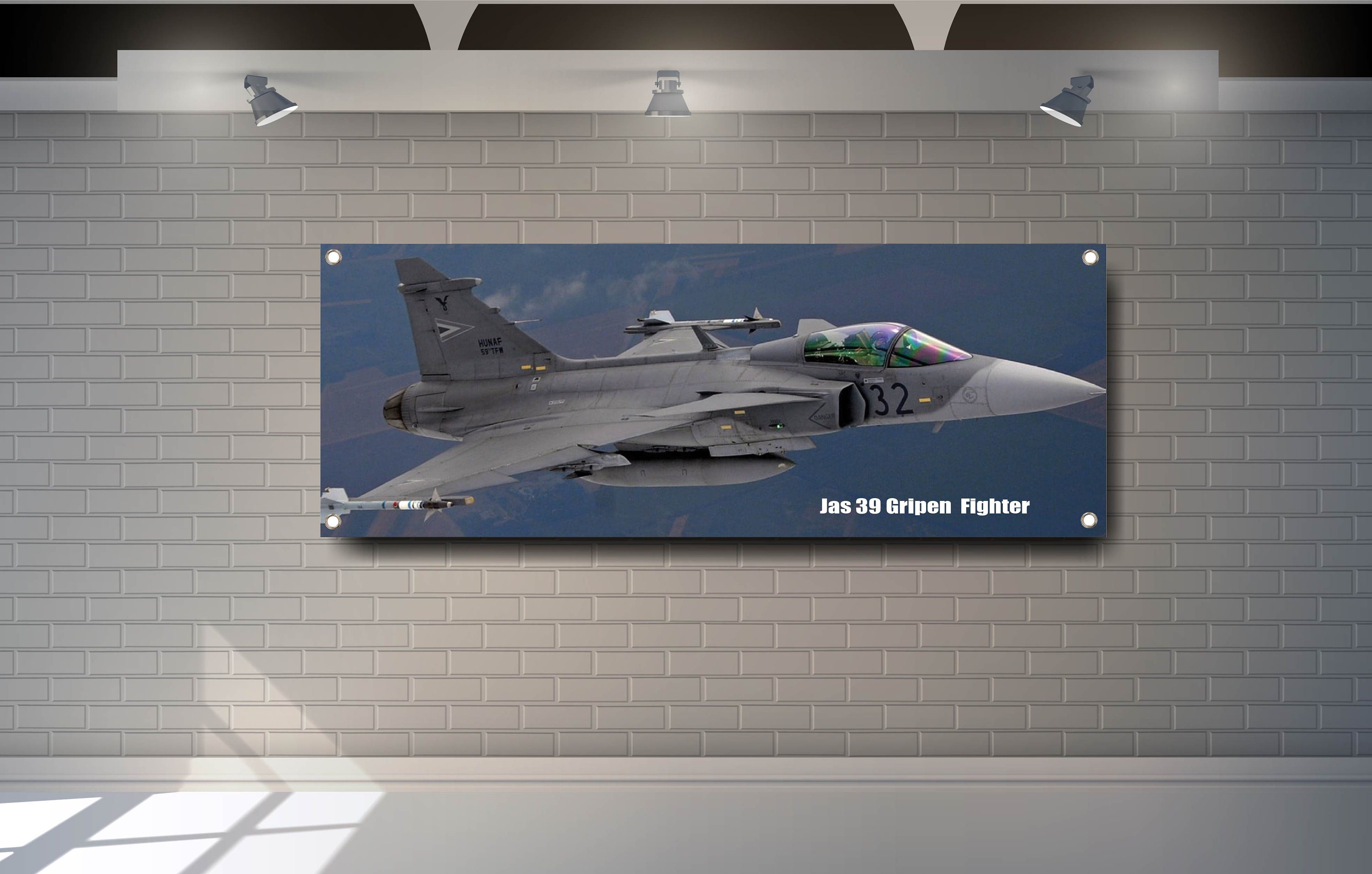 Fighter Aircraft Saab JAS 39 Gripen Jets PVC Vinyl Banner Garage ...