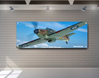 Supermarine Spitfire WW2 Fighter Aircraft Jets PVC Vinyl Banner Garage ...