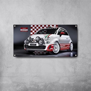 Fiat Abarth 500 Cars PVC Vinyl Banner Garage Showroom Sign Decoration ...