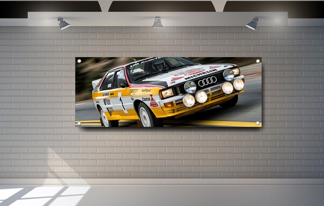 Audi Quattro WRC Banner: Classic Racing Car PVC Garage Decor - Etsy