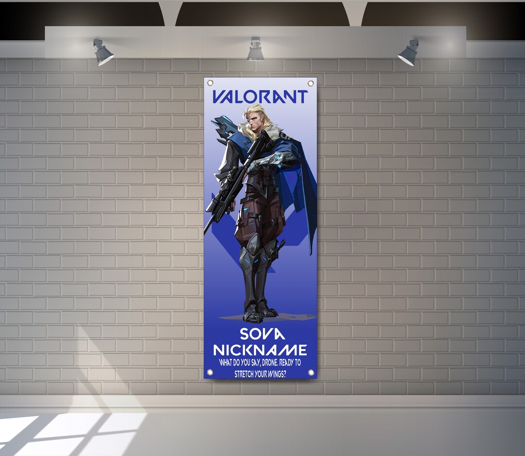 Valorant Sova Personalized Nickname Custom Banner Wall Art Gaming ...