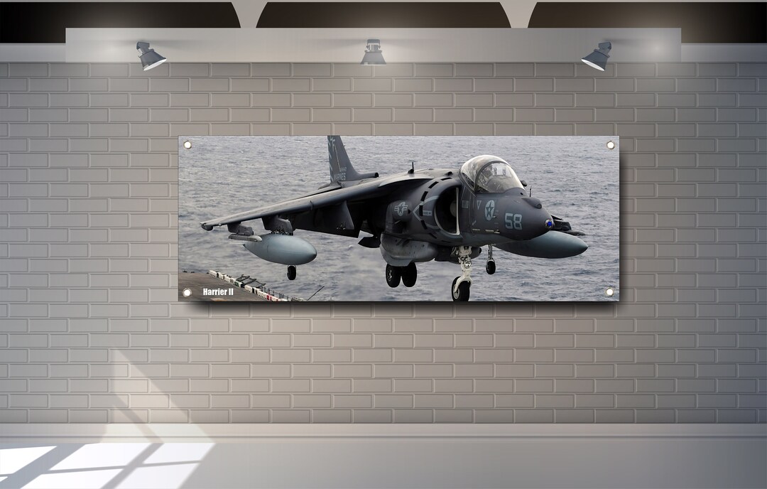 Mcdonnell Douglas AV-8B Harrier II PVC Vinyl Banner Garage Showroom ...