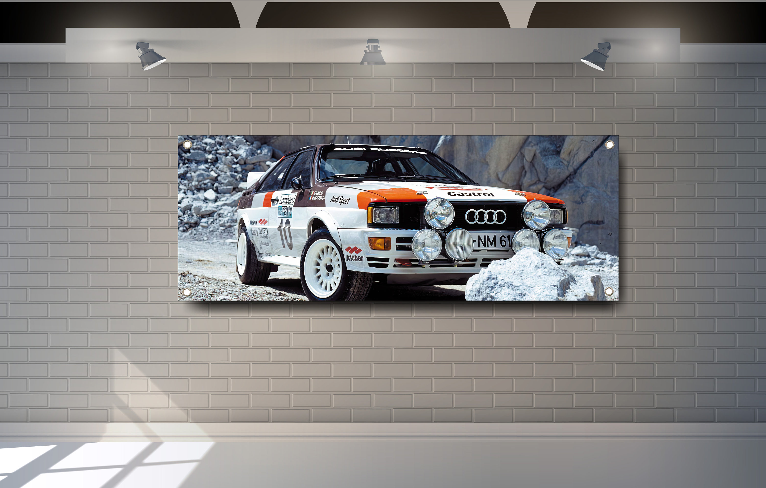 Audi Quattro WRC Classic Wall Art Cars Retro PVC Vinyl Banner Garage ...