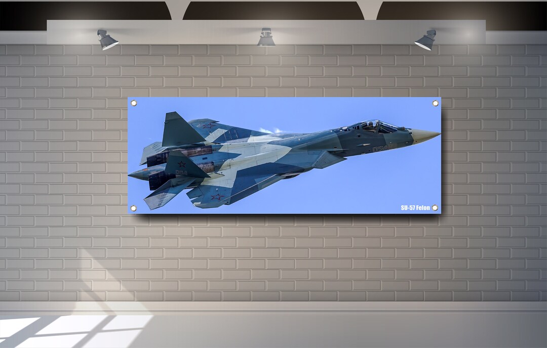 Sukhoi Su-57 Felon Fighter Jet PVC Banner: Garage Decor - Etsy