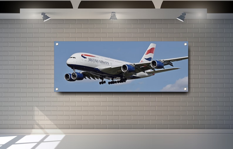 Airbus A380 Aircraft Transport Jets PVC Vinyl Banner Garage Showroom ...