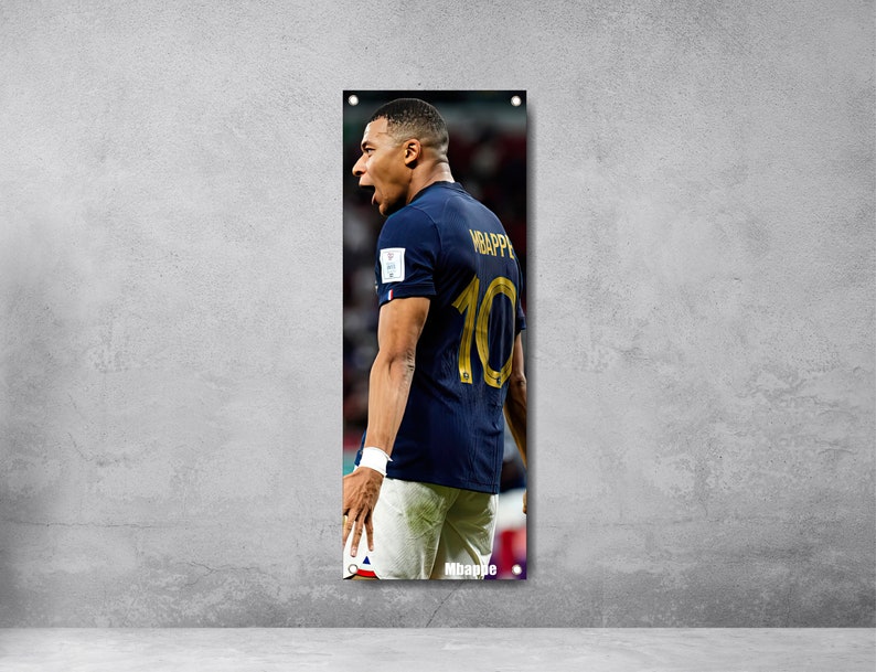 Kylian Mbappe Football Player Soccer French Flag PVC Vinyl Banner ...