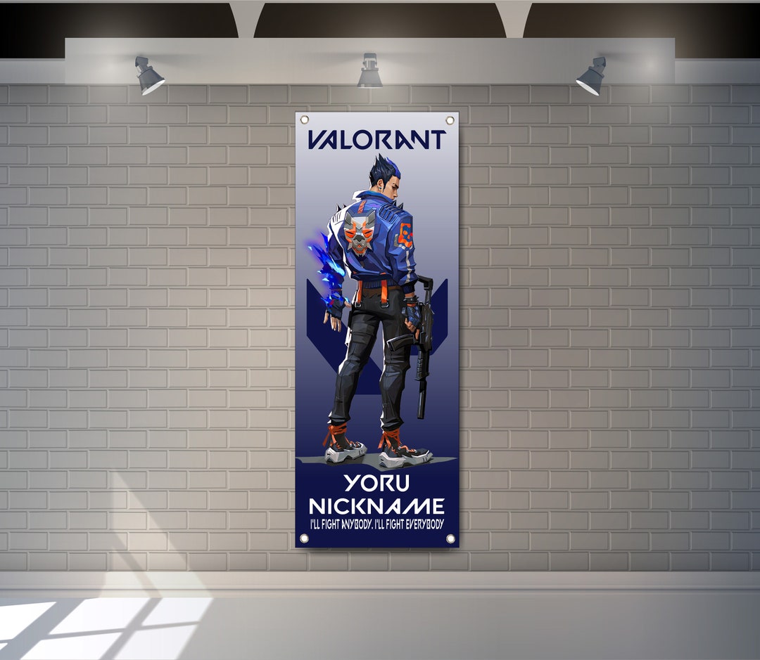 Valorant Yoru Personalized Nickname Custom Banner Wall Art Gaming ...