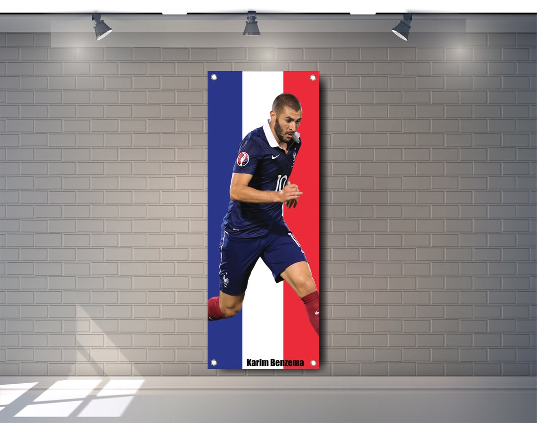 Karim Benzema French Flag Banner: Soccer Player PVC Wall Art - Etsy