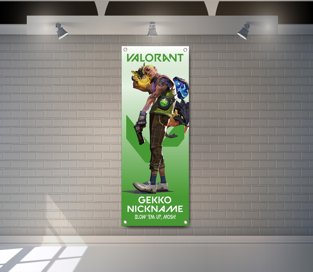 Valorant Gekko Personalized Nickname Custom Banner Wall Art Gaming ...