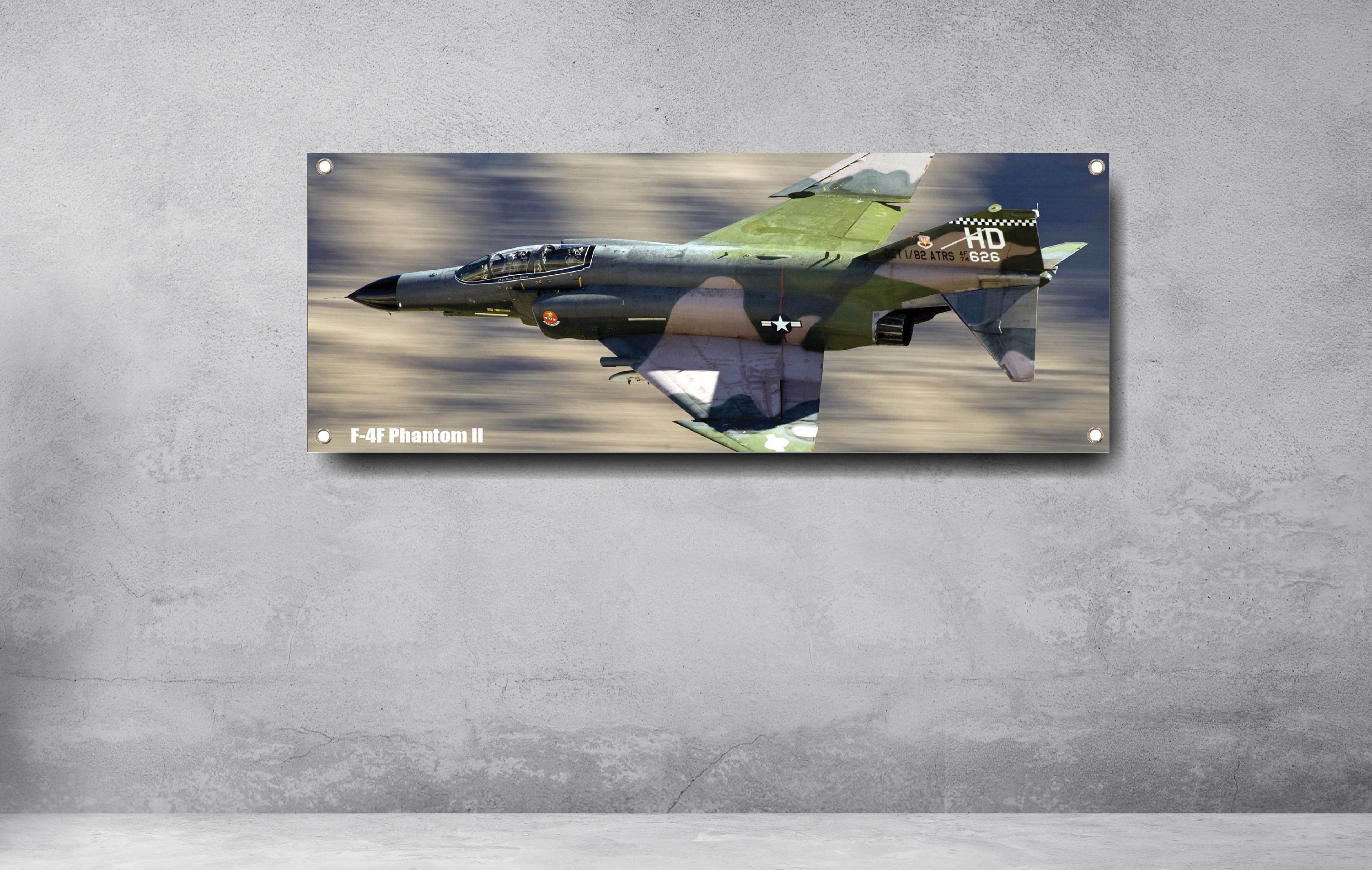 Fighter Aircraft F4 Phantom Bomber Jets PVC Vinyl Banner Garage ...