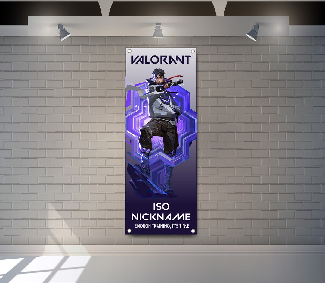 Valorant Iso Personalized Nickname Custom Banner Wall Art Gaming Banner ...