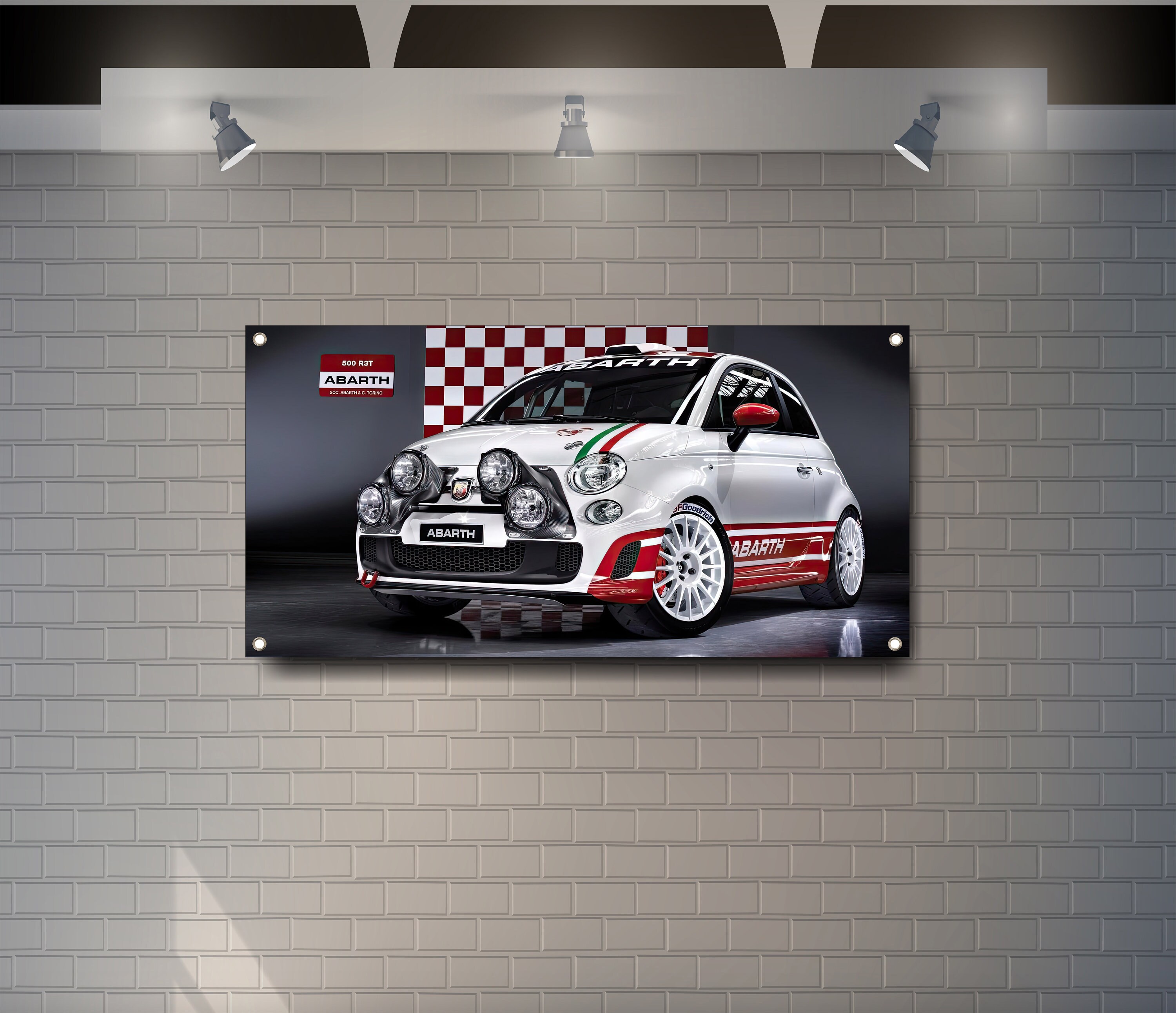 Fiat Abarth 500 Cars PVC Vinyl Banner Garage Showroom Sign Decoration ...