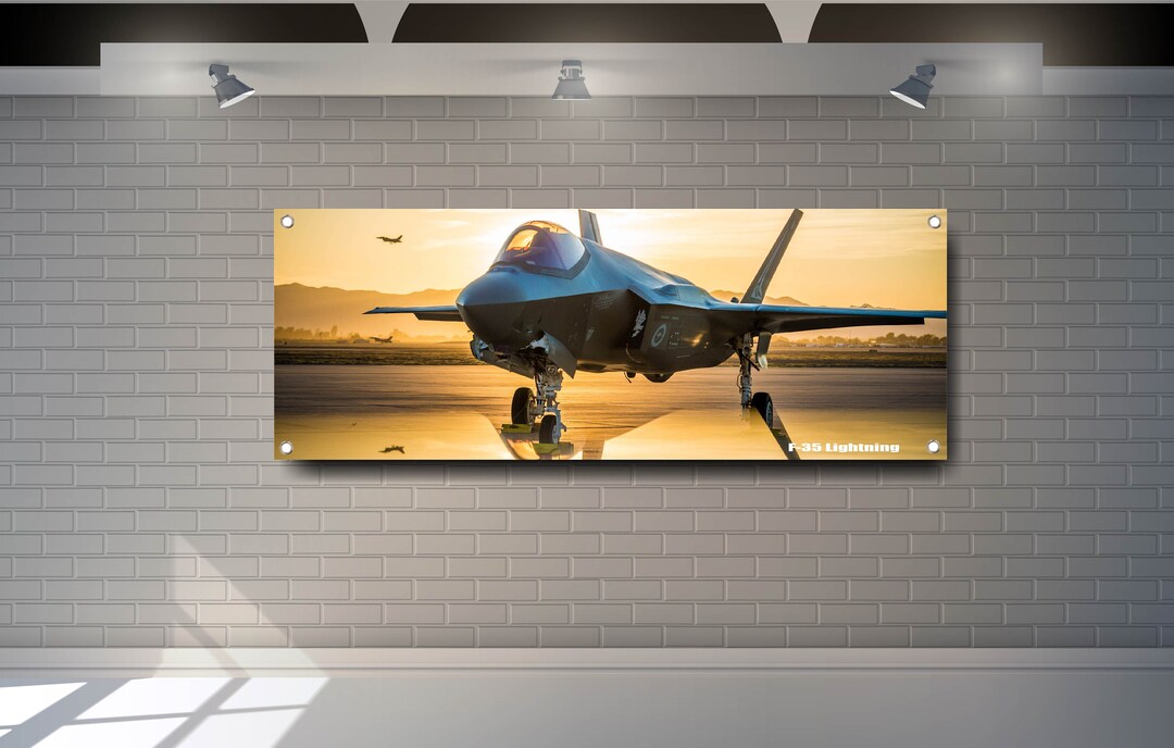 F-35 Lightning Fighter Aircraft Jets PVC Vinyl Banner Garage Showroom ...