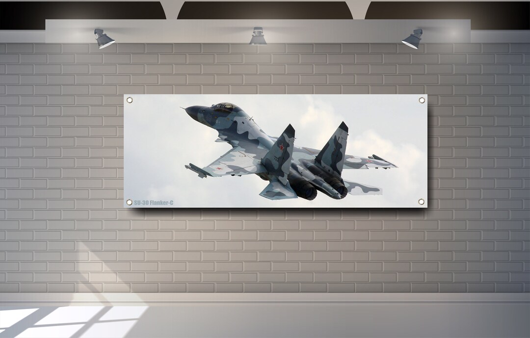 Sukhoi Su-30 Flanker-h Fighter Aircraft Jets PVC Vinyl Banner Garage ...