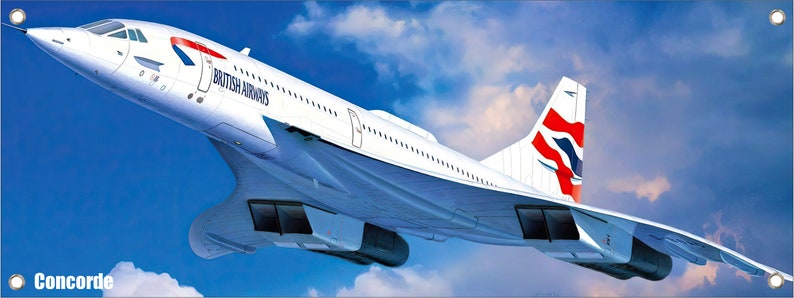 Concorde Aircraft Transport Jets PVC Vinyl Banner Garage Showroom Sign ...