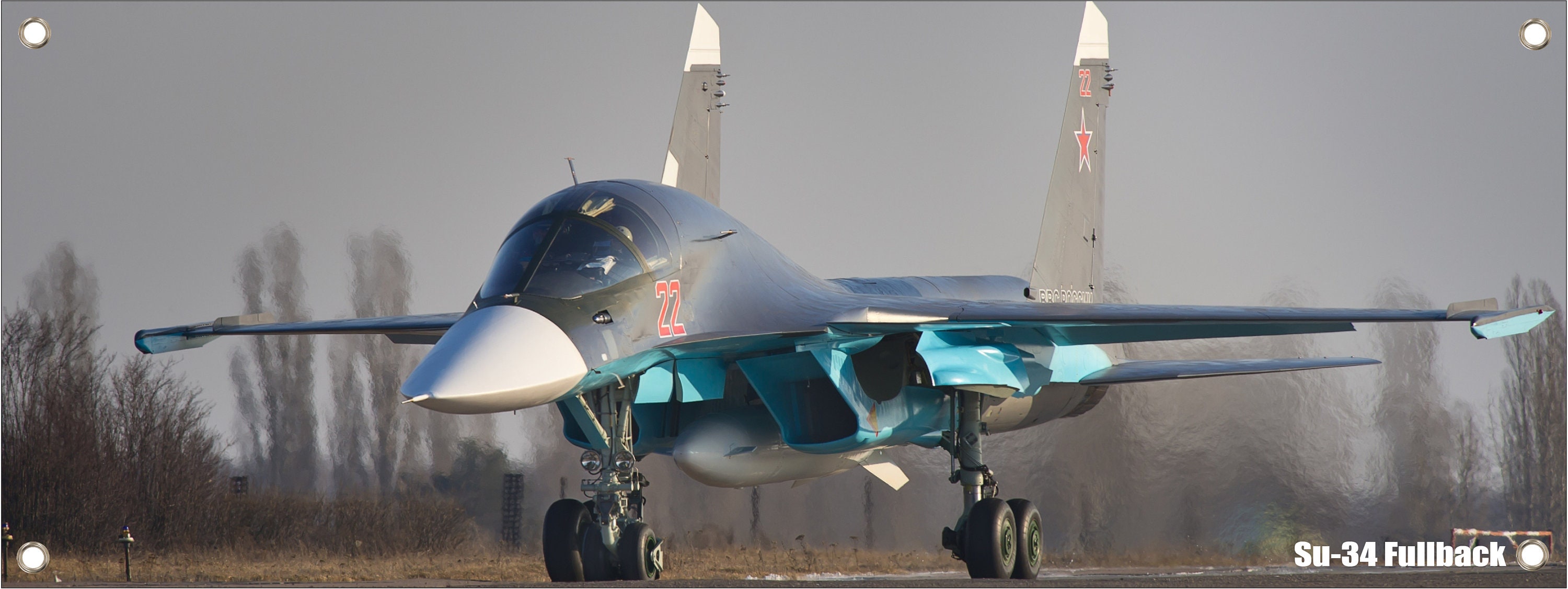 Fighter Aircraft Sukhoi Su-34 Fullback Jets PVC Vinyl Banner Garage ...