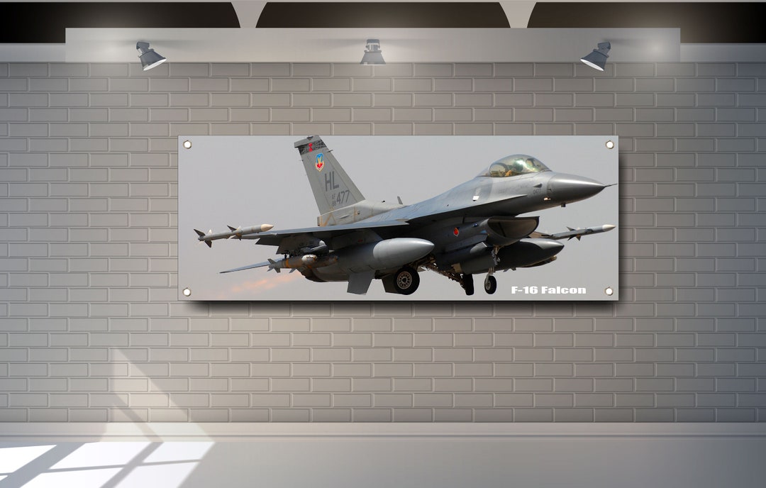 F16 Falcon Fighter Jet PVC Banner: Garage, Showroom, Workspace Decor - Etsy