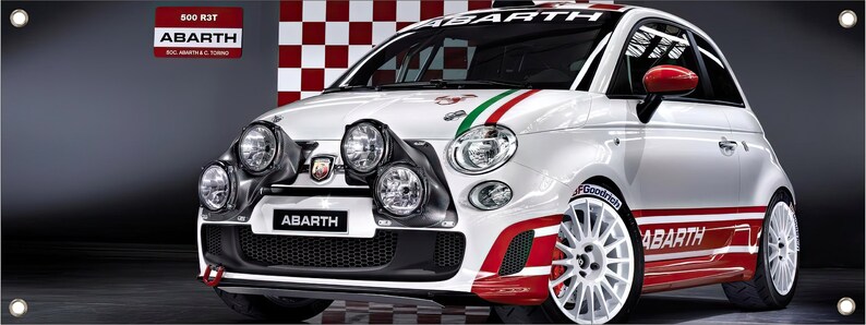 Fiat Abarth 500 Cars PVC Vinyl Banner Garage Showroom Sign Decoration ...