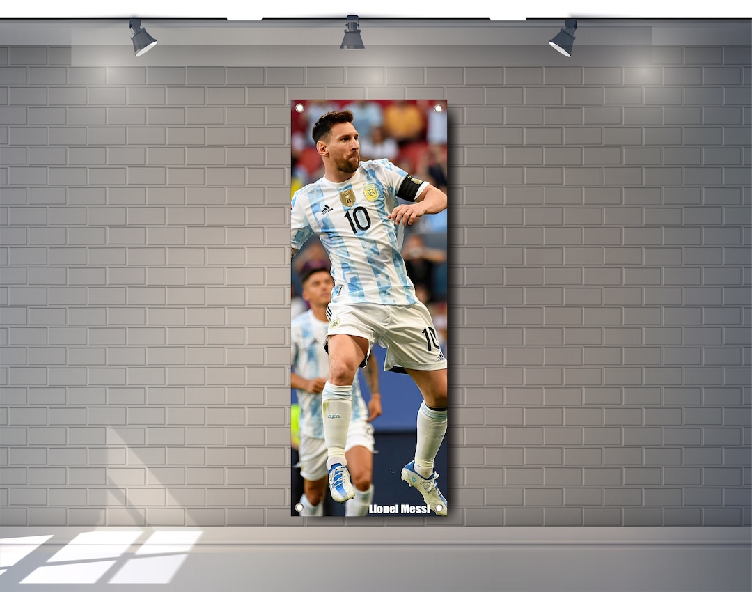 Lionel Messi Argentina Flag Banner: PVC Vinyl Wall Art - Etsy
