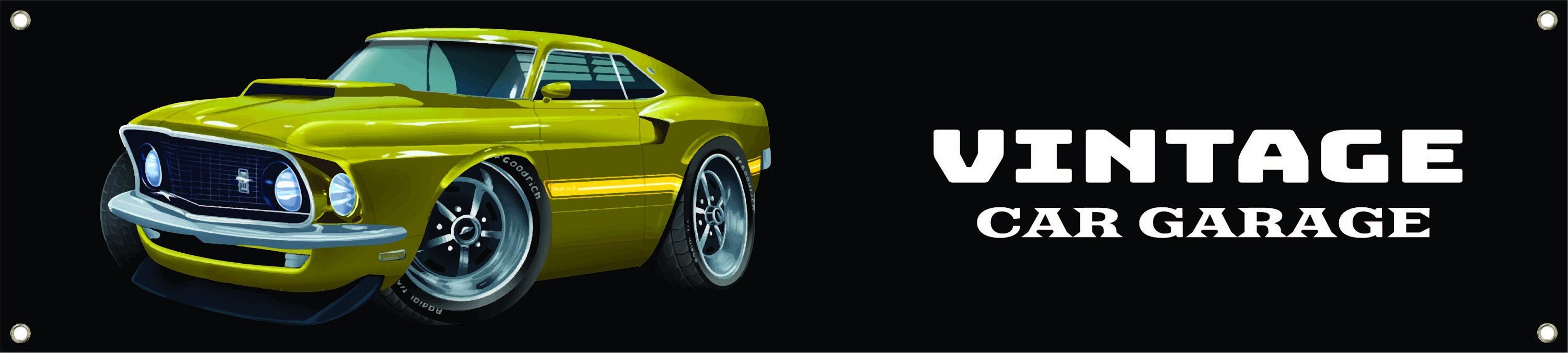 Ford Mustang 1969 Muscle Performance Racing PVC Vinyl Banner Garage ...