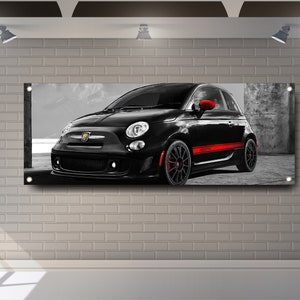 Fiat Abarth 500 Cars PVC Vinyl Banner Garage Showroom Sign Decoration ...