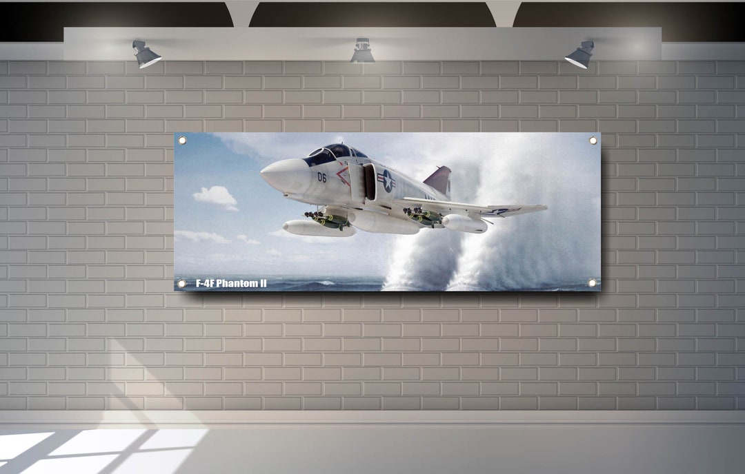 Fighter Aircraft F4 Phantom Bomber Jets PVC Vinyl Banner Garage ...