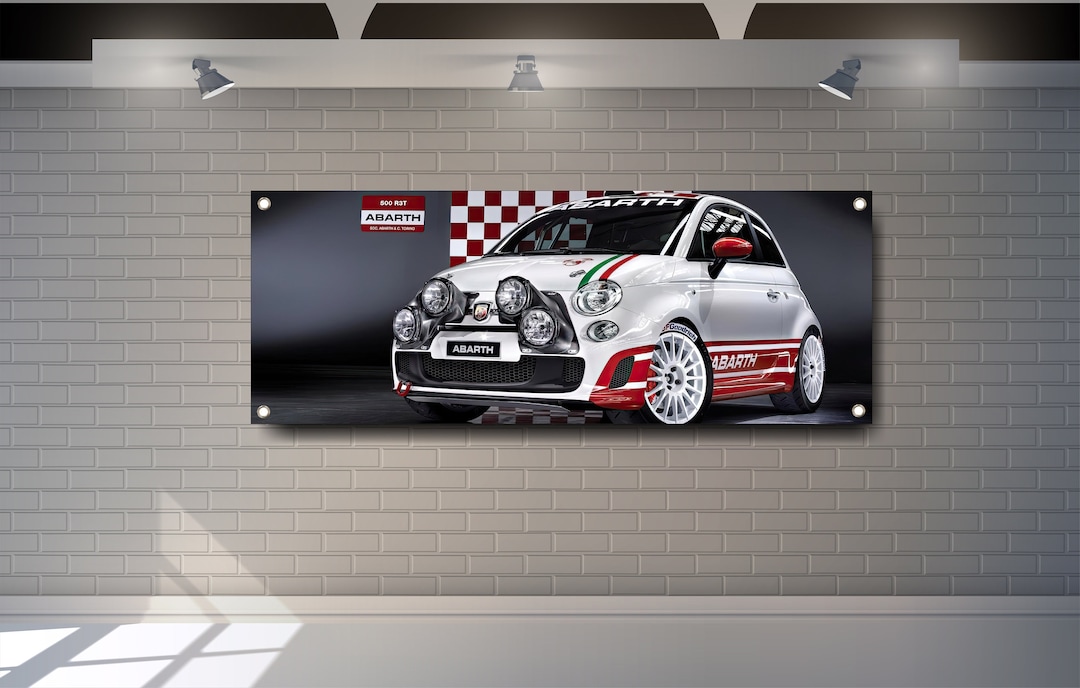 Fiat Abarth 500 Cars PVC Vinyl Banner Garage Showroom Sign Decoration ...