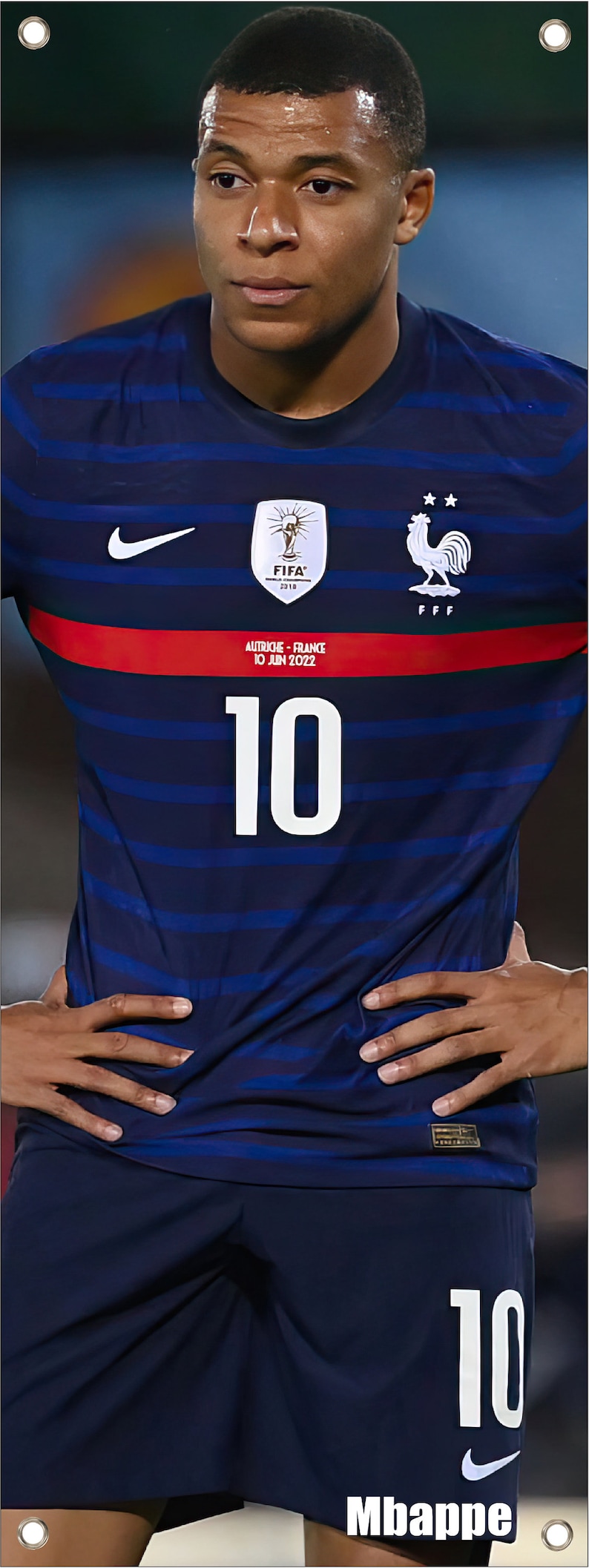 Kylian Mbappe France Soccer Flag Banner: PVC Wall Art - Etsy