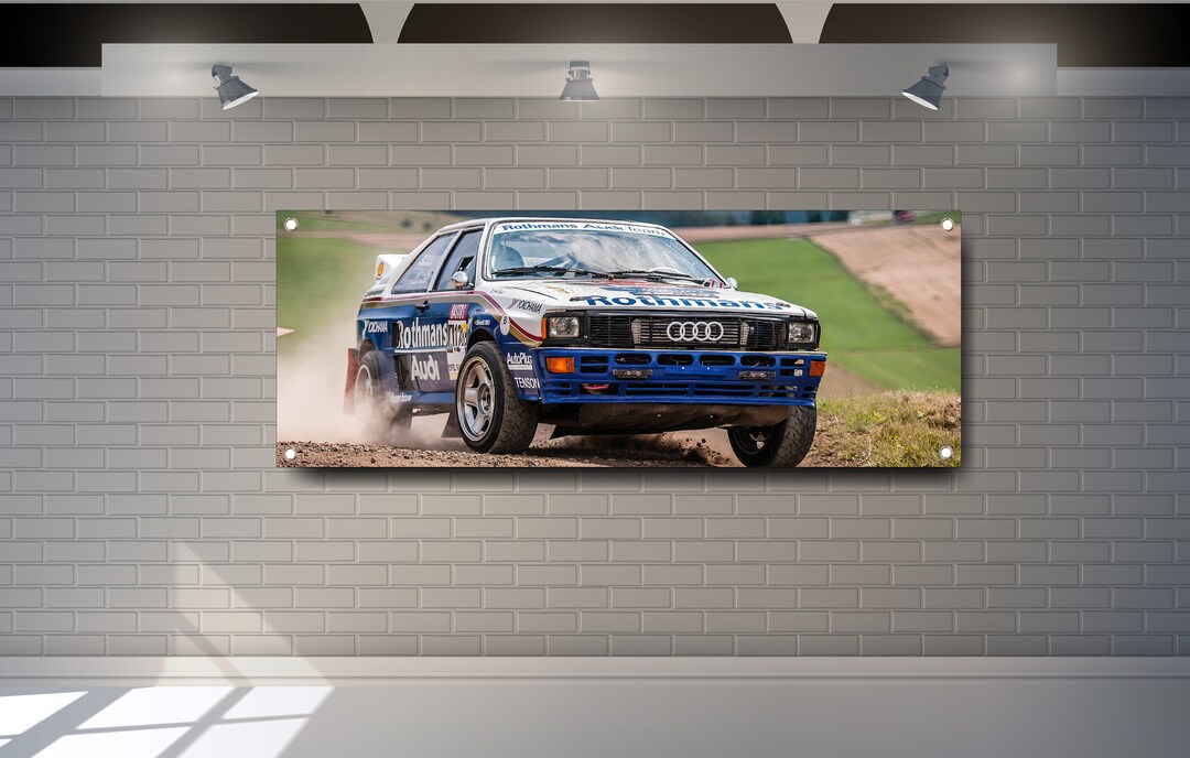 Audi Quattro WRC Classic Wall Art Cars Retro PVC Vinyl Banner Garage ...